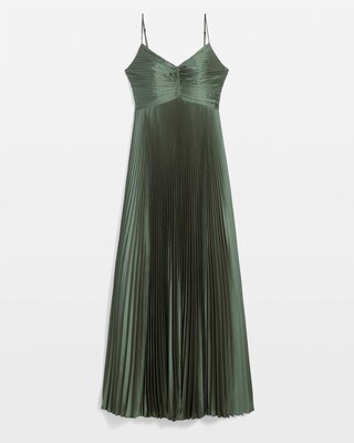 Satin Pleated Maxi Dress | White House Black Market